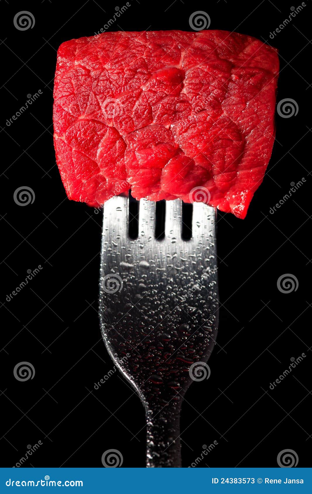 Meat on a fork stock image. Image of lifestyle, lunch - 24383573