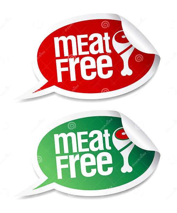 Meat free stickers. stock vector. Illustration of guarantee - 16735835