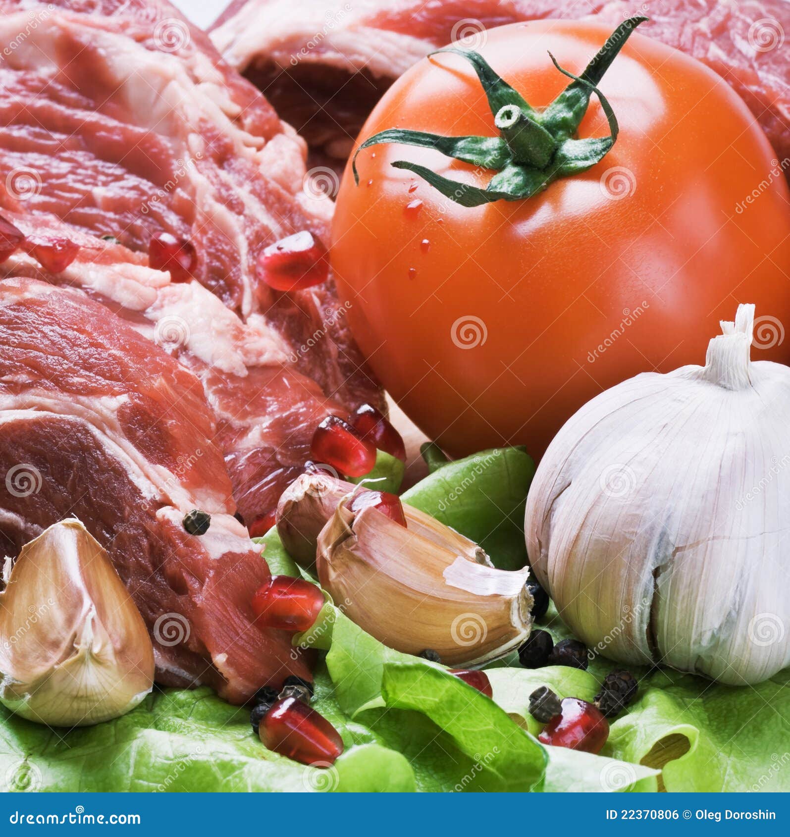 Meat and fresh vegetables stock photo. Image of ingredients - 22370806