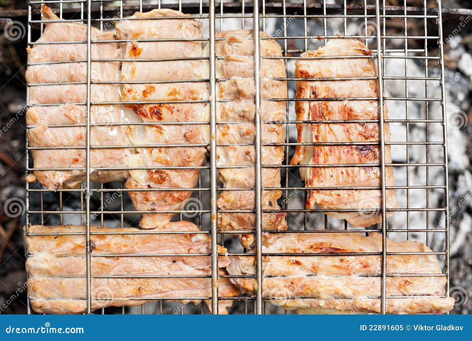 Meat fried on grill stock image. Image of roast, grill - 22891605