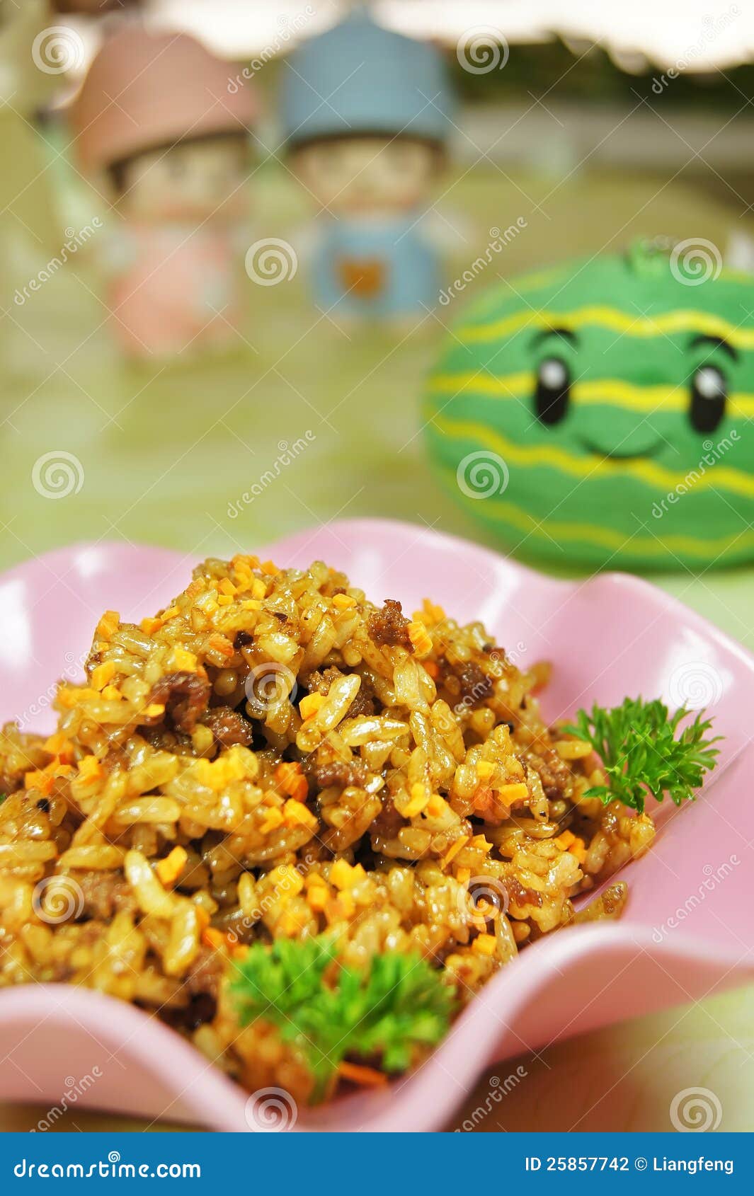 Meat fried rice stock photo. Image of deli, plate, vegetable - 25857742