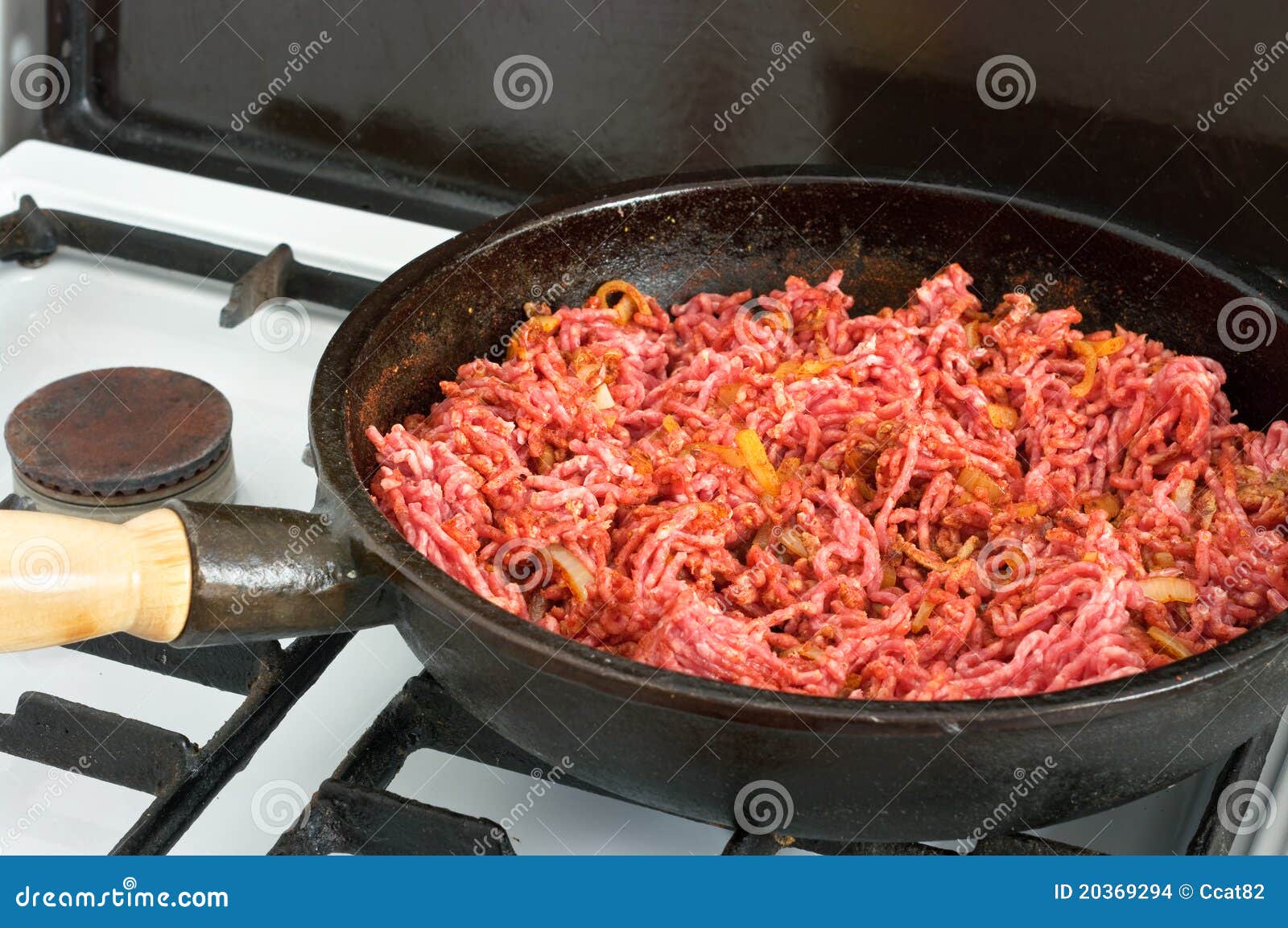 Meat on frying pan stock photo. Image of dinner, cuisine - 20369294