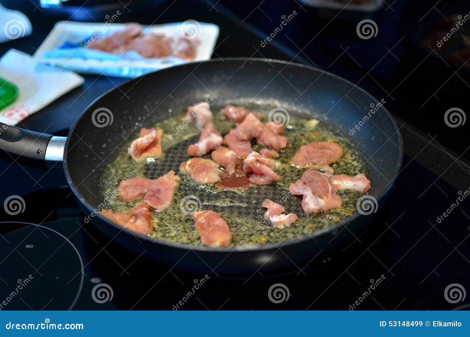 Meat frying stock image. Image of stove, cuisine, italian - 53148499