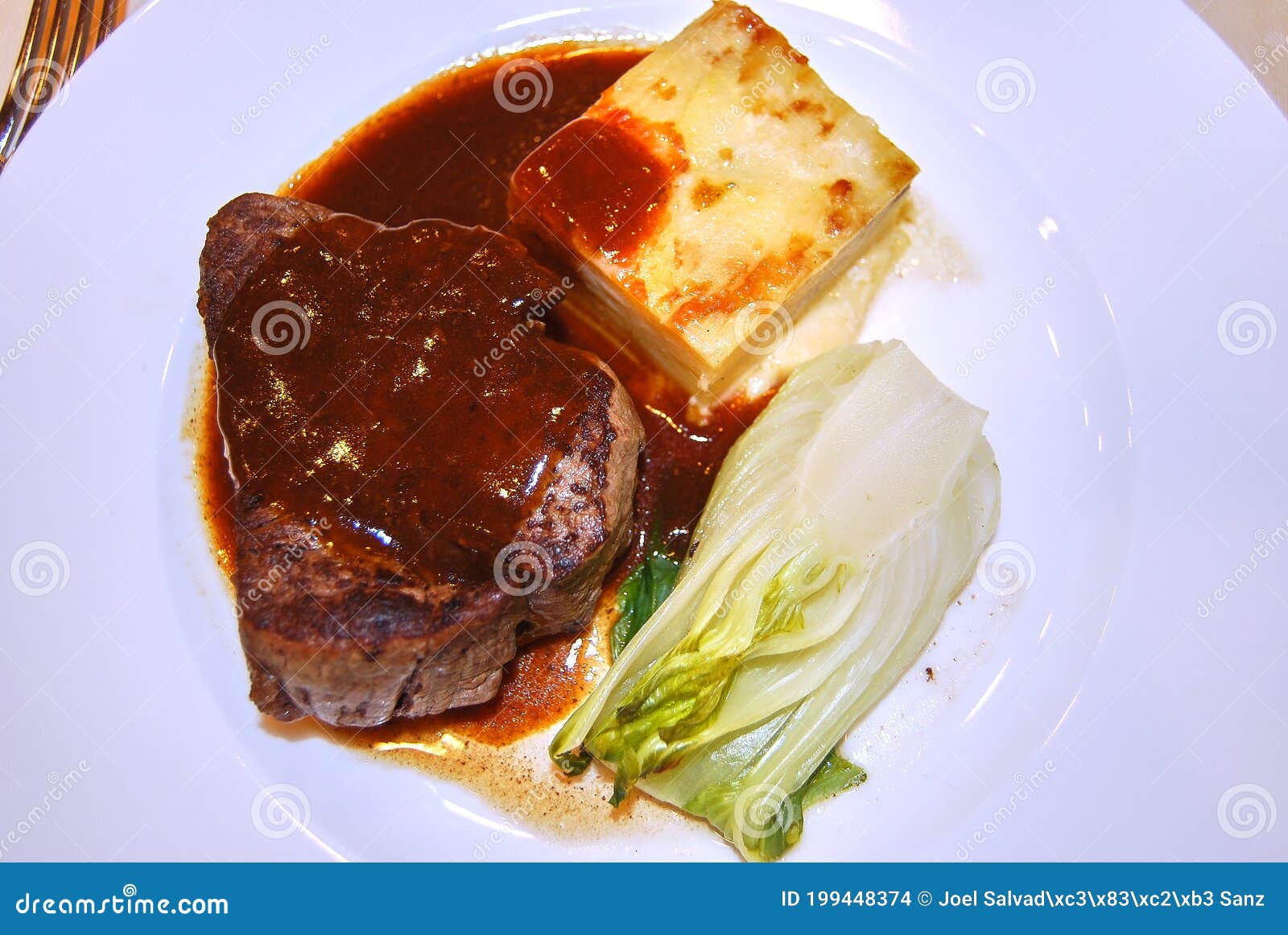 Meat in garnish stock photo. Image of dinner, lunch - 199448374