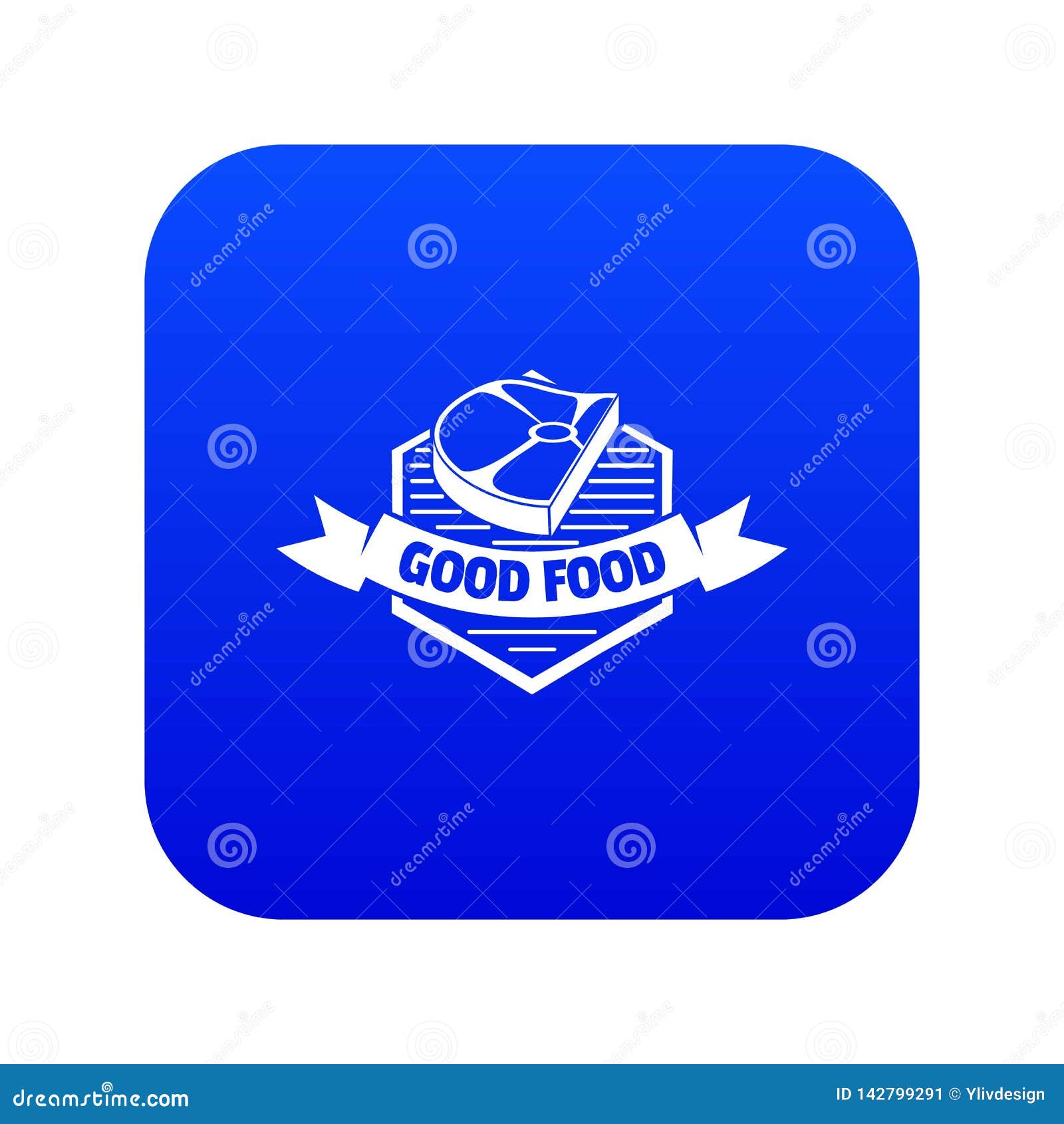 Meat Good Food Icon Blue Vector Stock Vector - Illustration of chalk ...