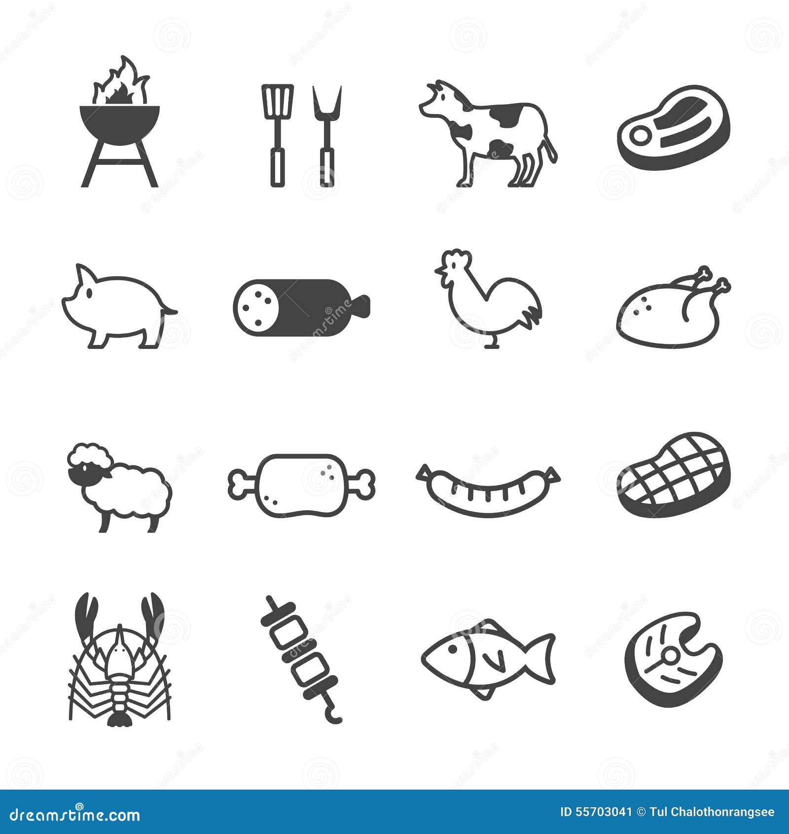 Meat Icons Vector Illustration | CartoonDealer.com #41625100