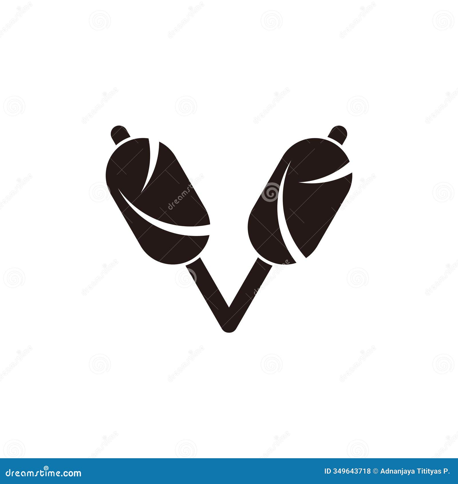 Meat Grill Letter V Sausage Logo Vector Stock Vector - Illustration of ...