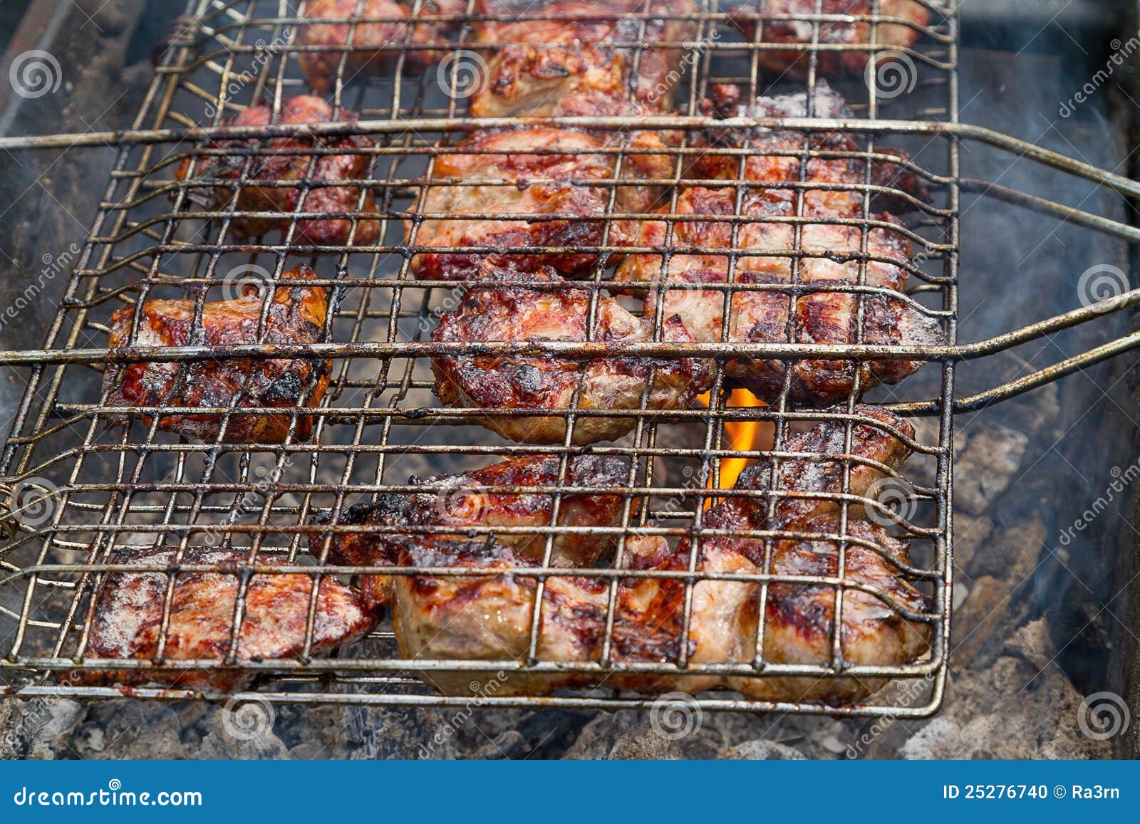 Meat grilled over charcoal stock photo. Image of coal - 25276740