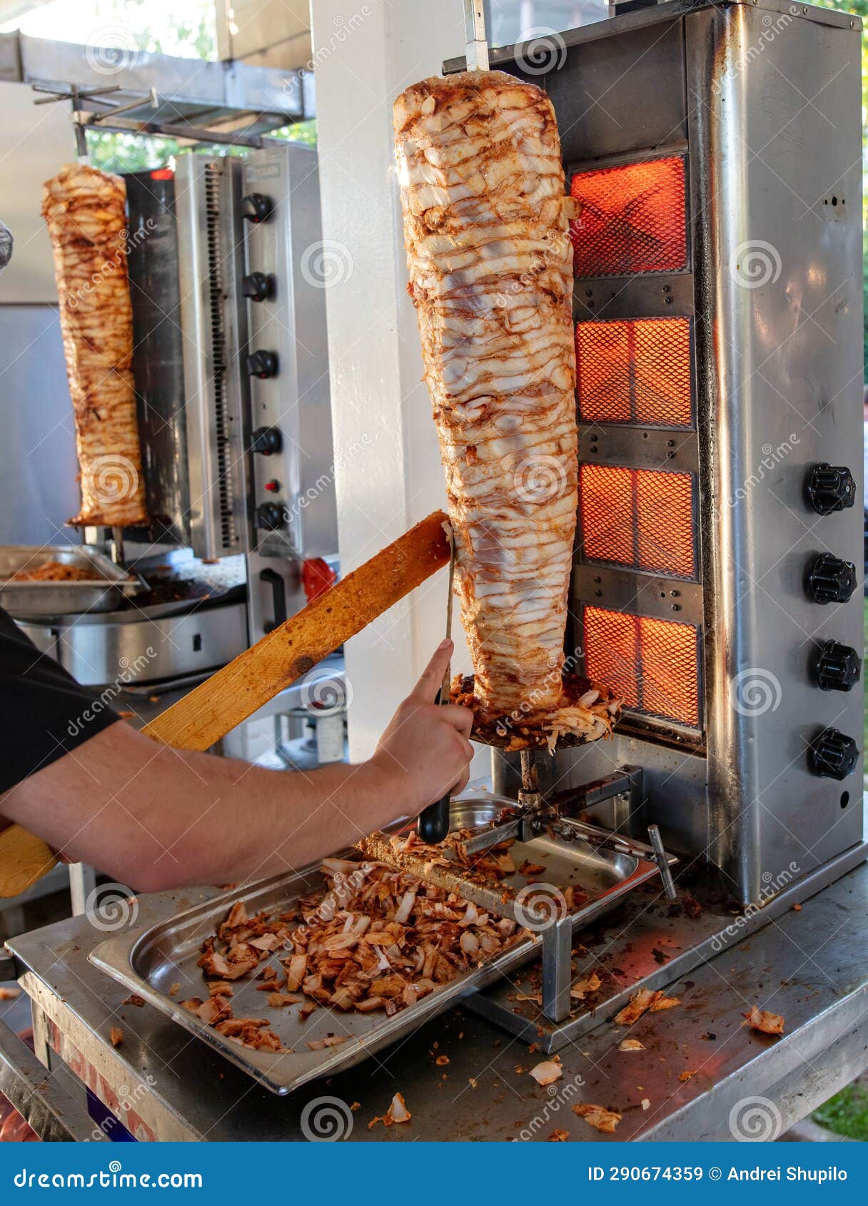 Meat is Grilled in Turkey. Shawarma Stock Image - Image of vertical ...