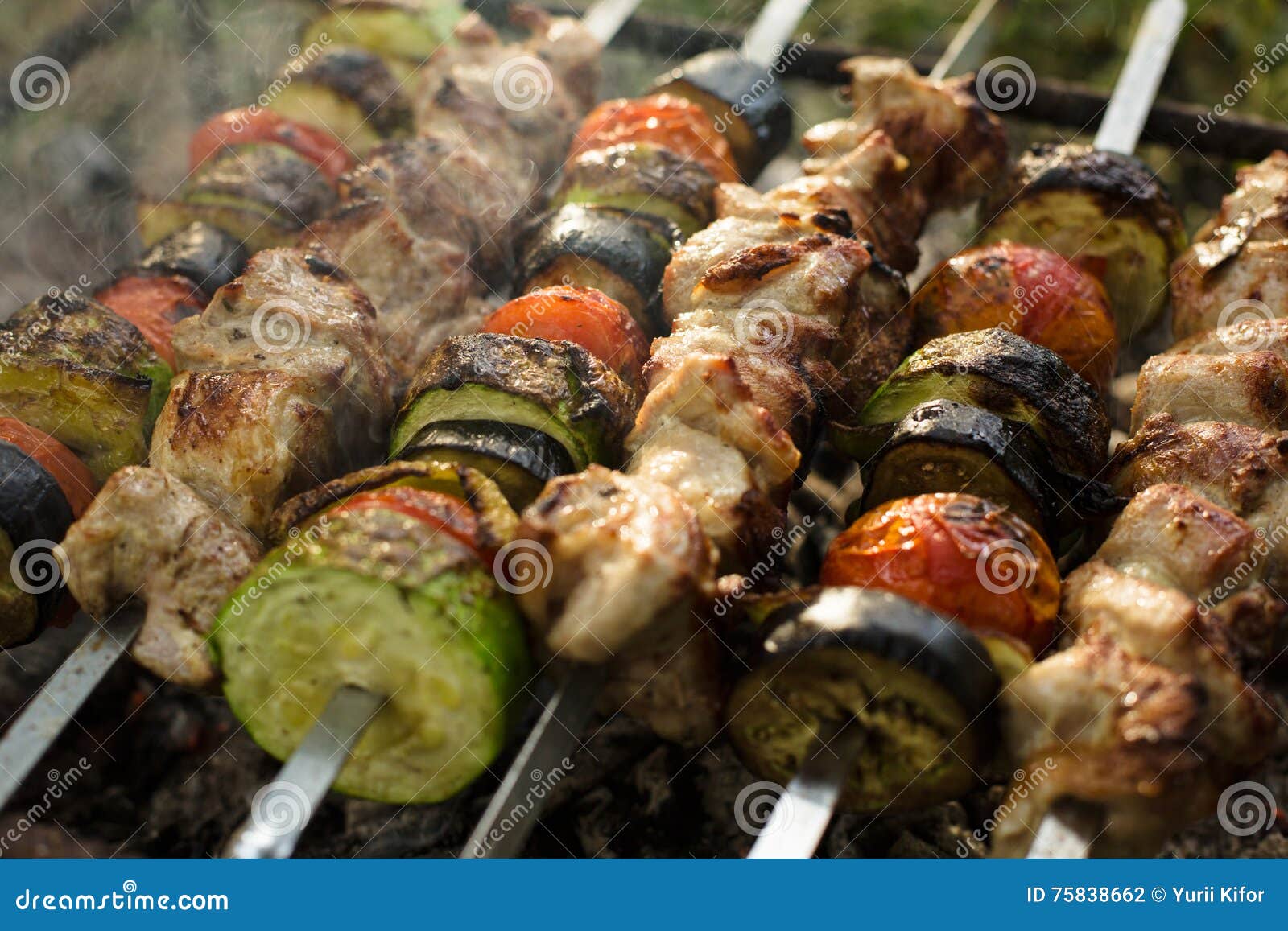 Meat and Grilled Vegetables. Barbecue Stock Photo - Image of barbeque ...