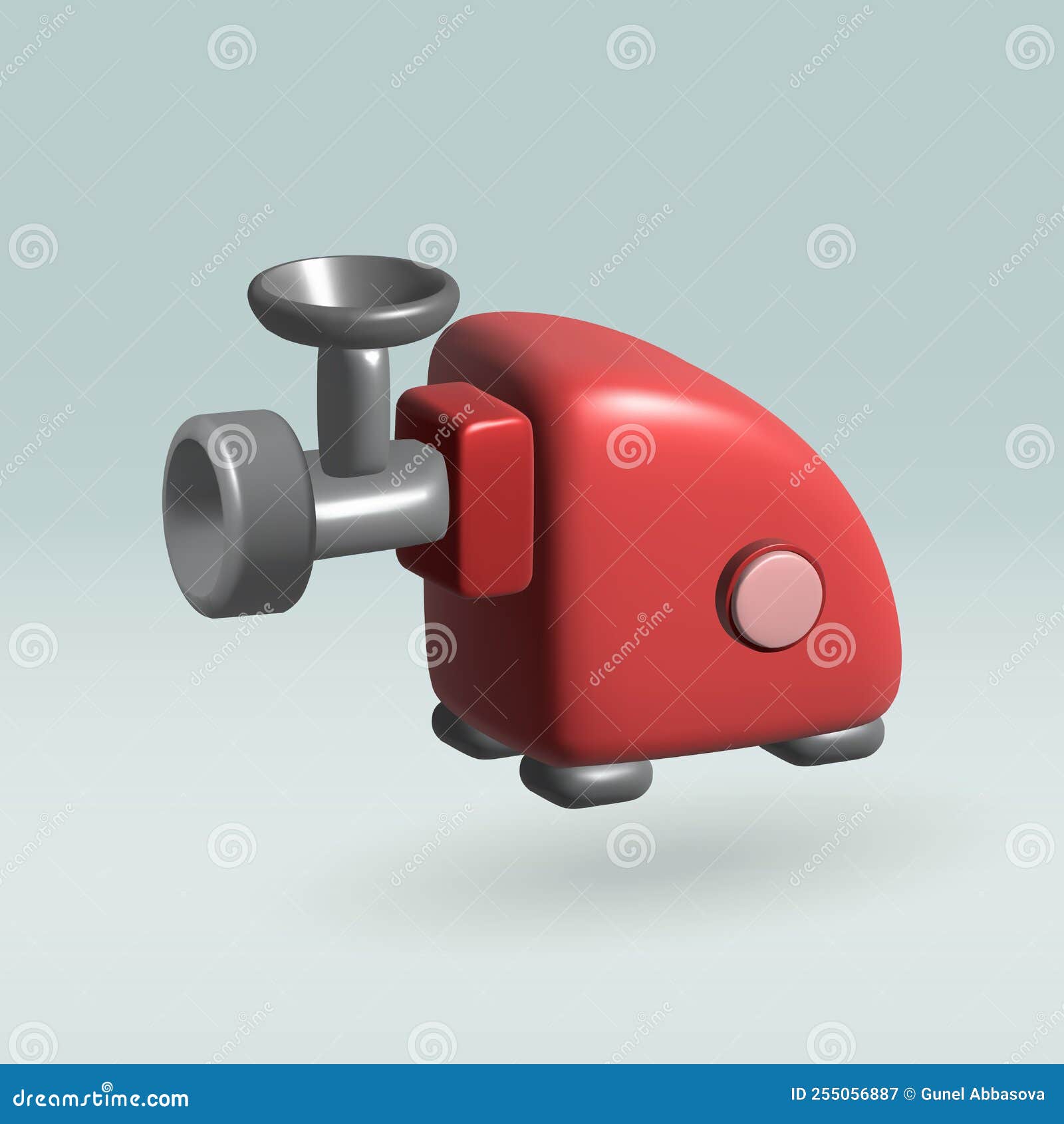 Meat Grinder Isolated 3d Icon. Red Meat Grinder 3d Illustration Stock ...