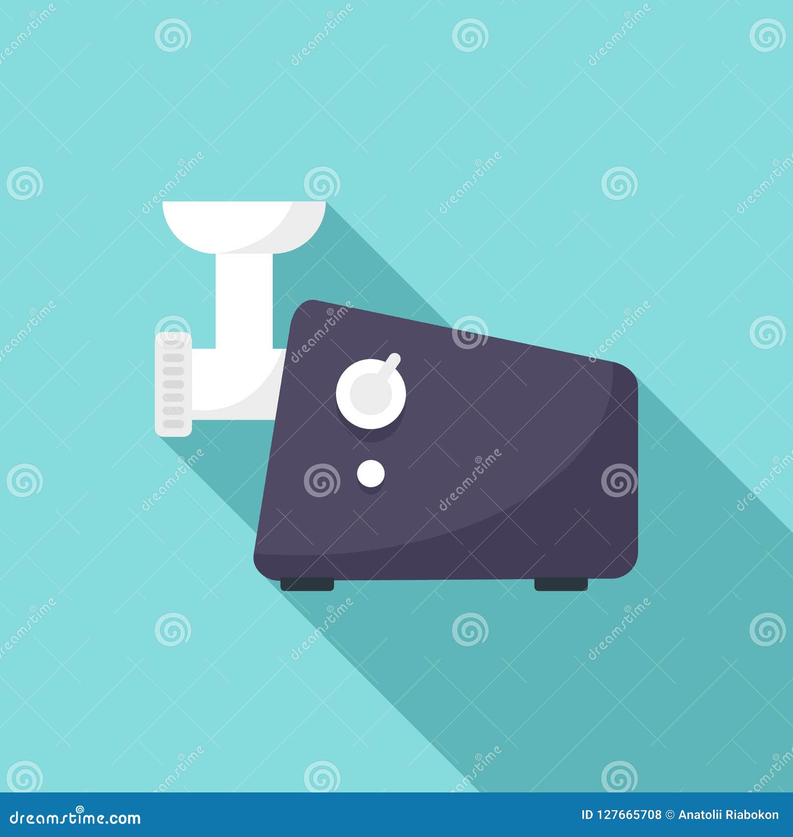 Meat Grinder Machine Icon, Flat Style Stock Vector - Illustration of ...