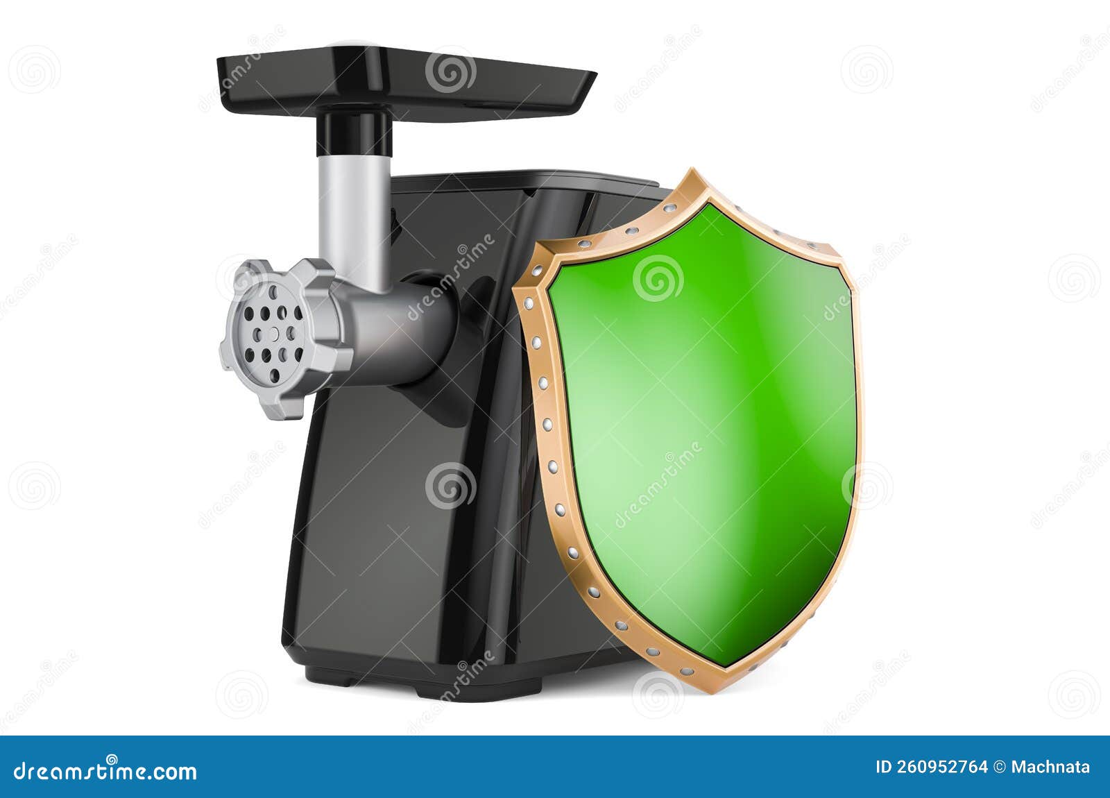 Meat Grinder with Shield, 3D Rendering Stock Illustration ...