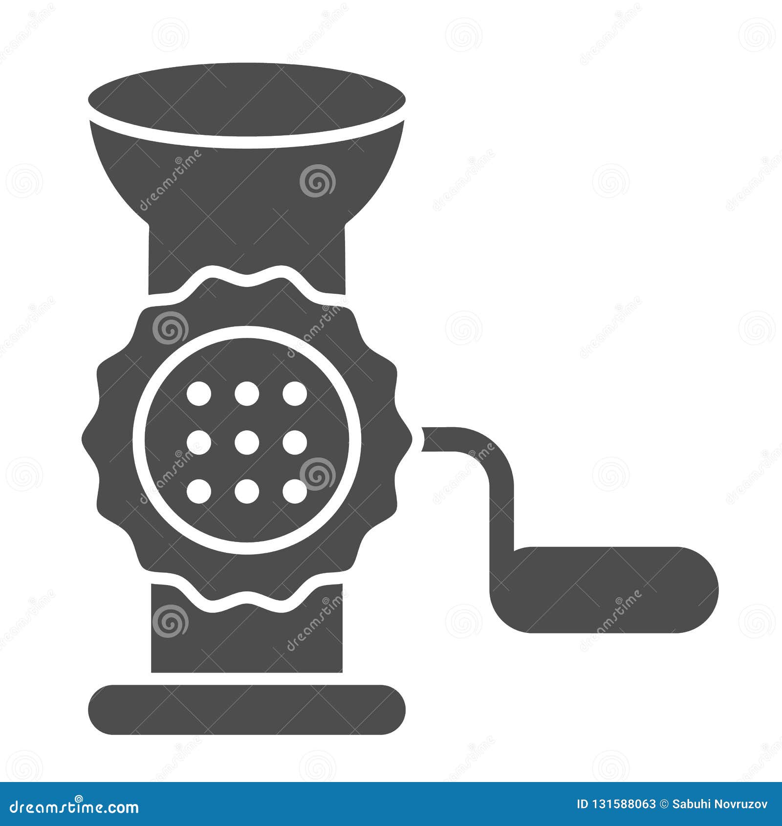 Meat Grinder Solid Icon. Hand Grinder Vector Illustration Isolated on ...