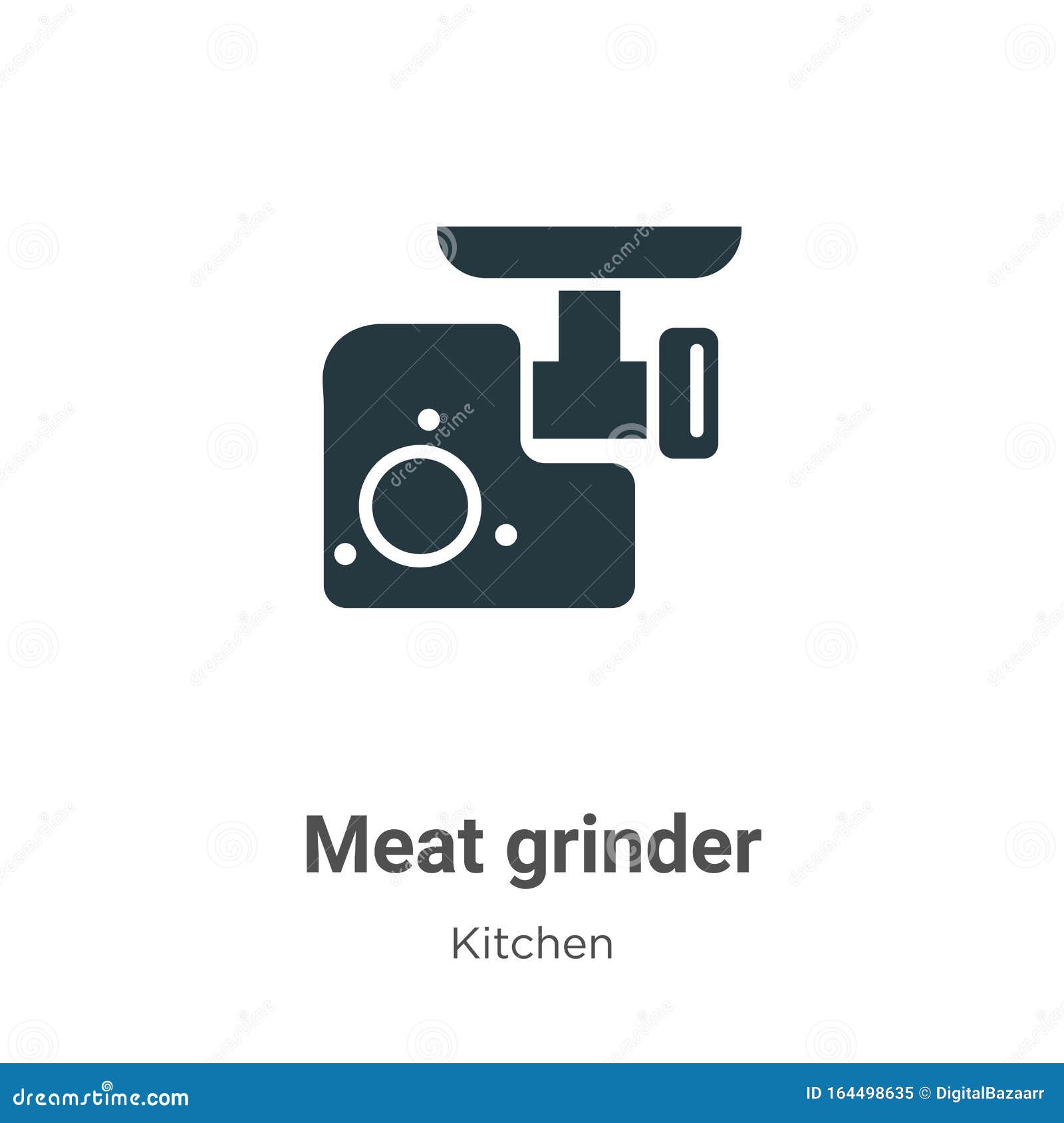 Meat Grinder Vector Icon on White Background. Flat Vector Meat Grinder ...