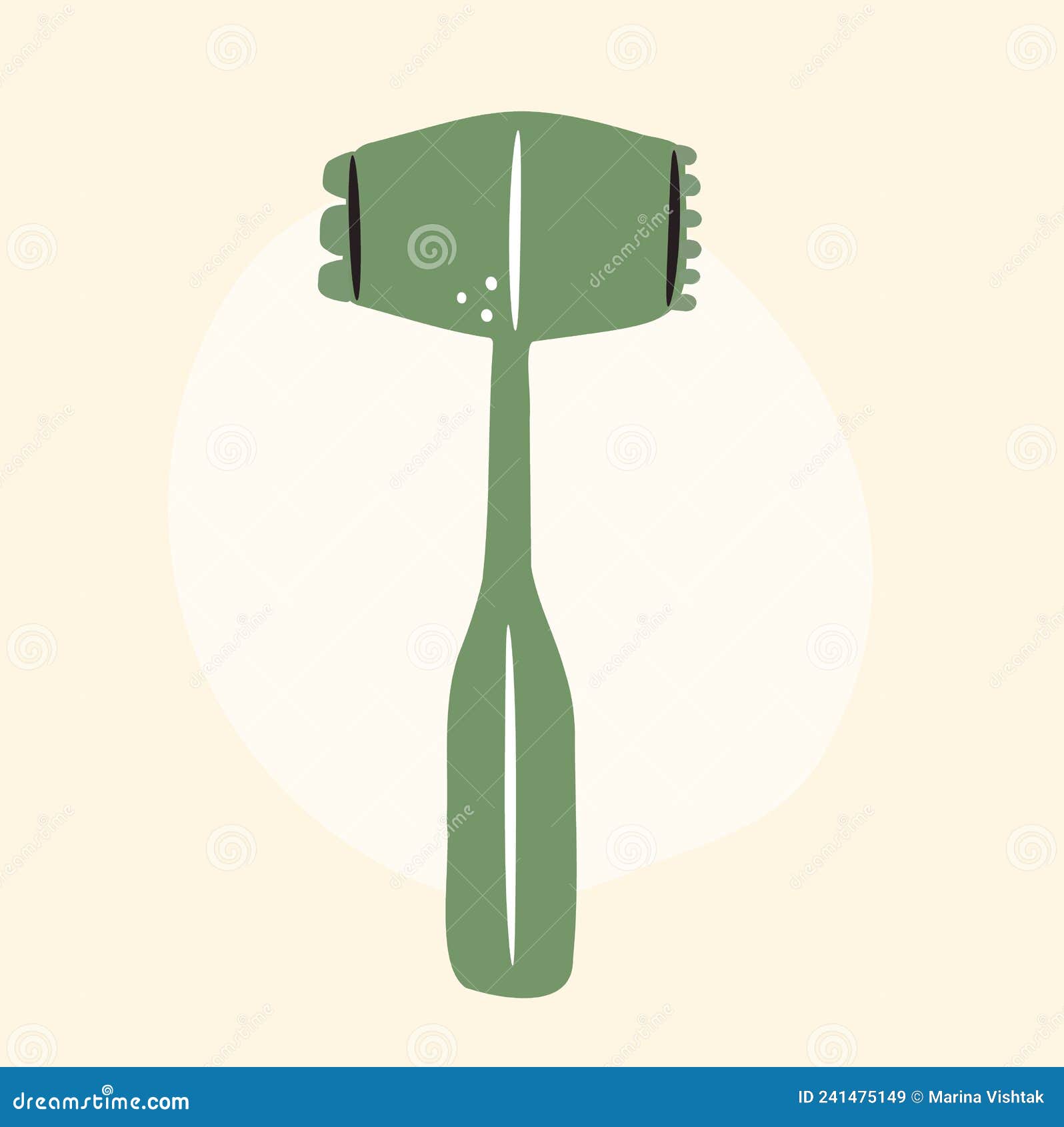 Meat Hammer Hand Drawn Vector Stock Vector - Illustration of kitchen ...