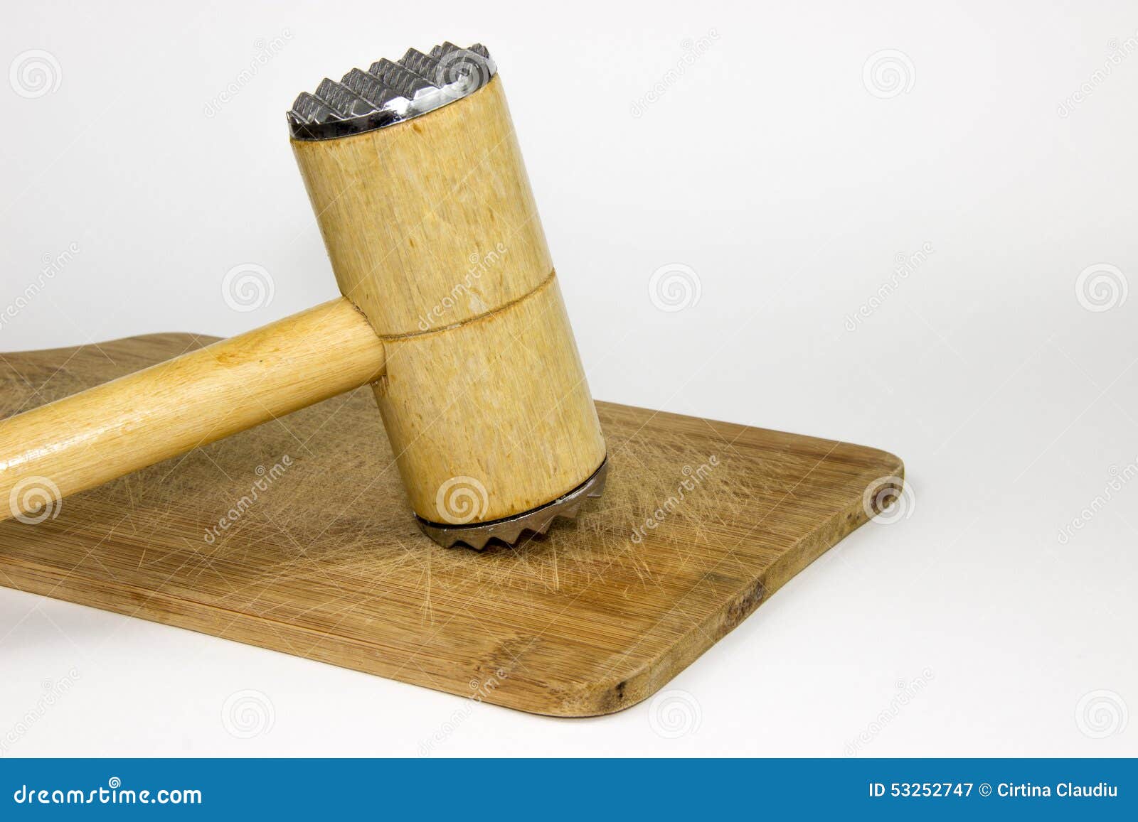 Meat hammer wooden stock image. Image of food, isolated - 53252747