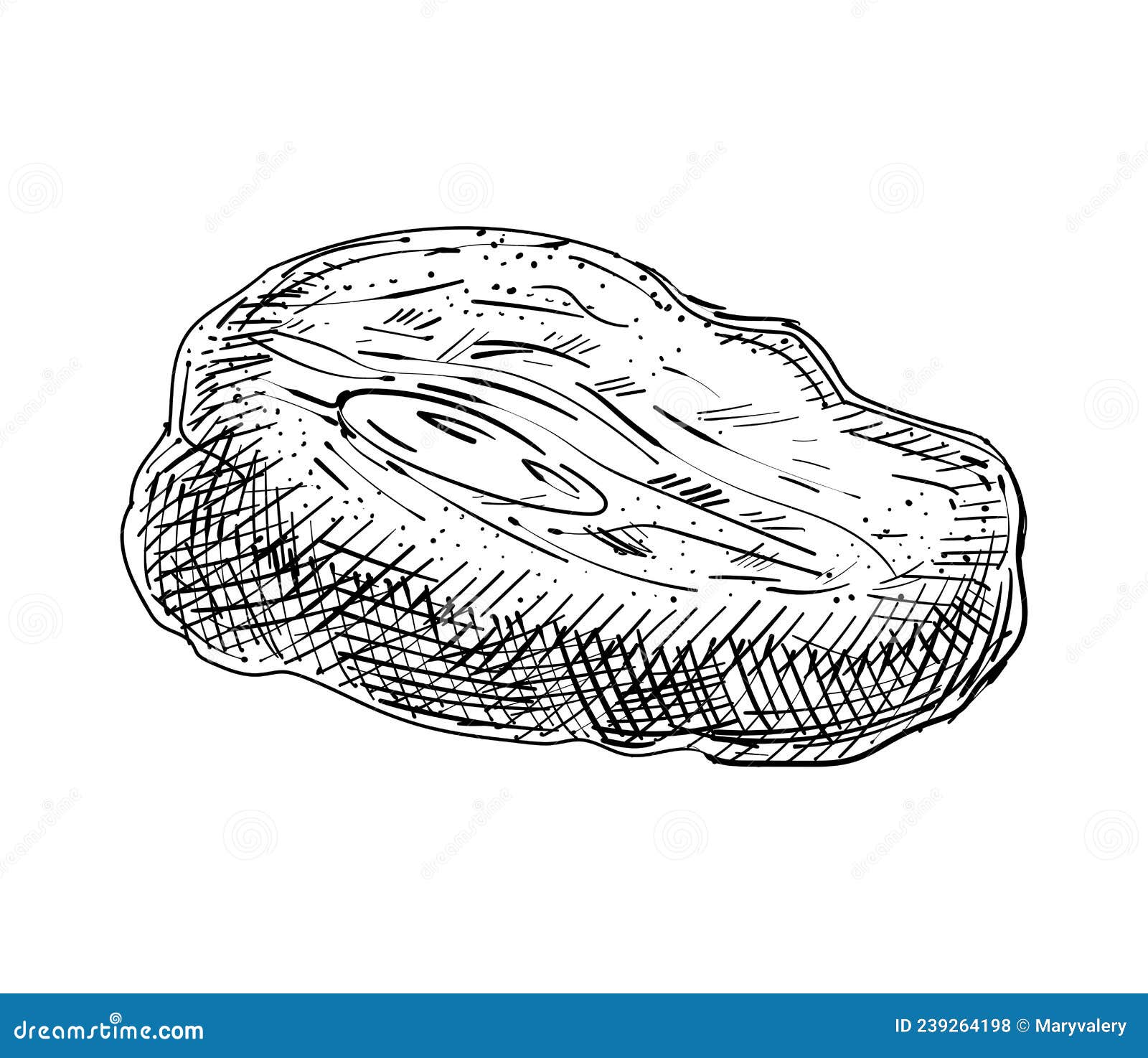 Meat Hand Drawing Sketch. Piece of Pork or Beef Stock Vector ...