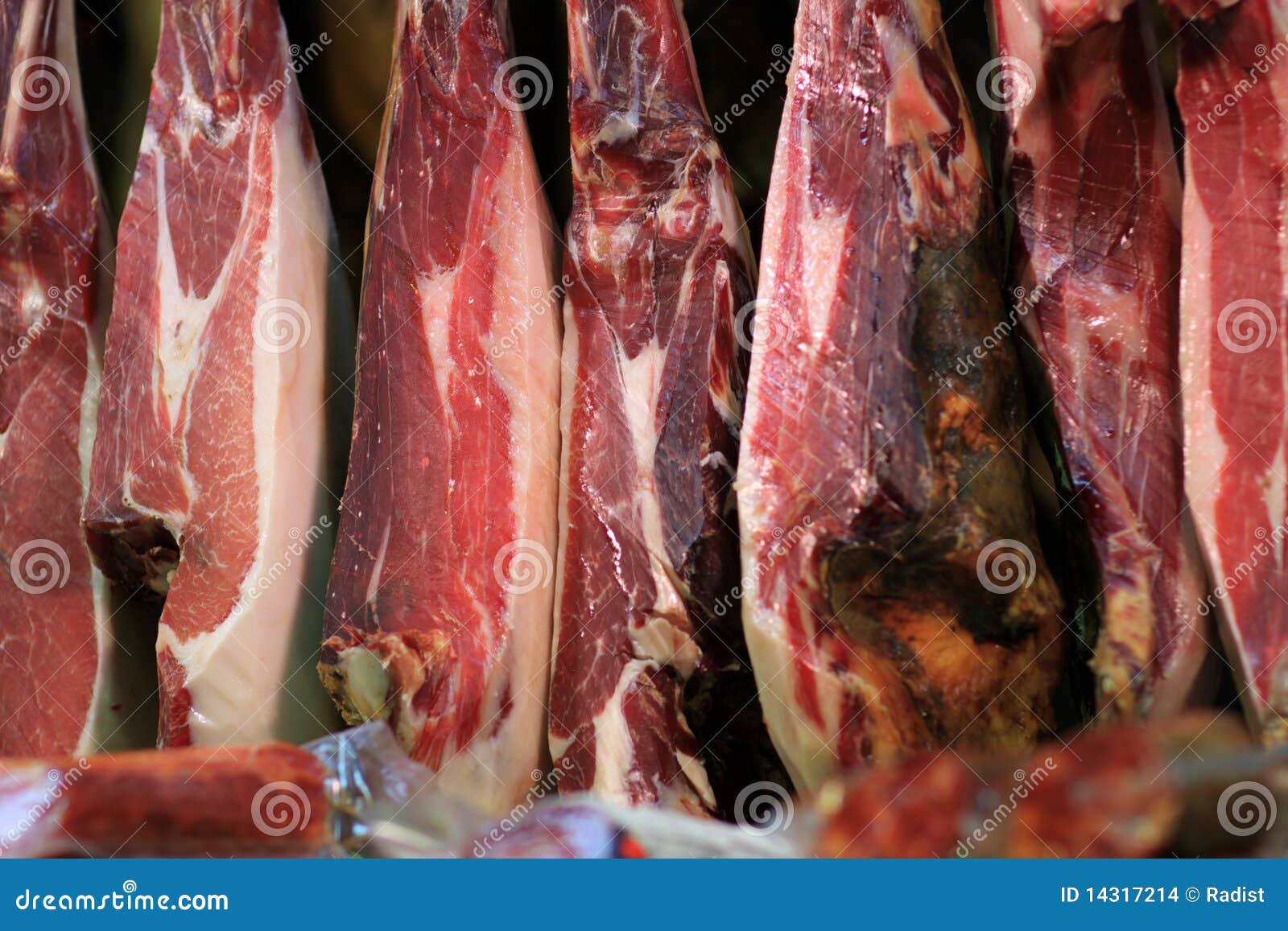 Meat hanging stock photo. Image of eating, ramblas, culture - 14317214