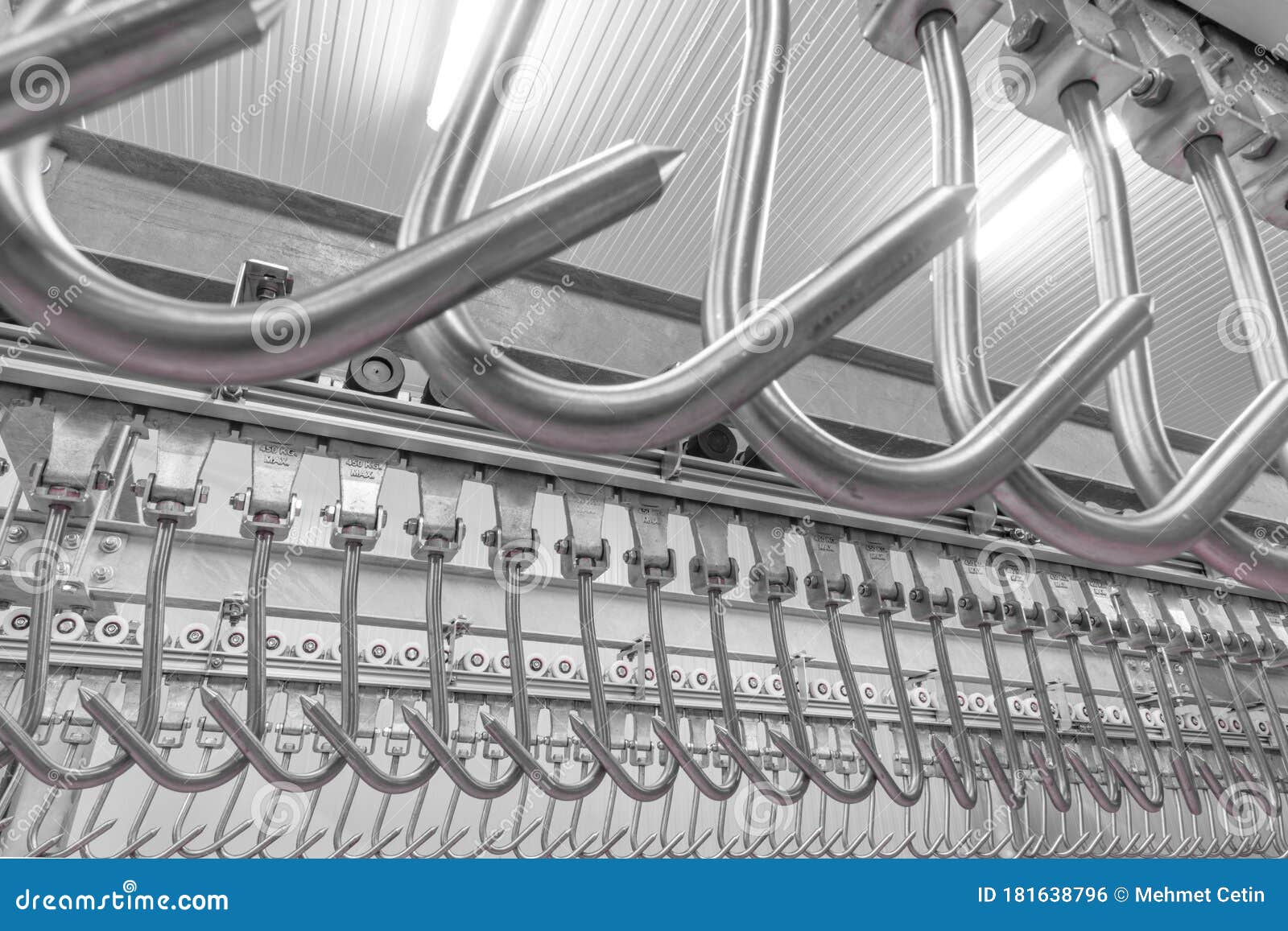 Industrial Loading Dock Area Inside Cold Storage Warehouse. Meat ...