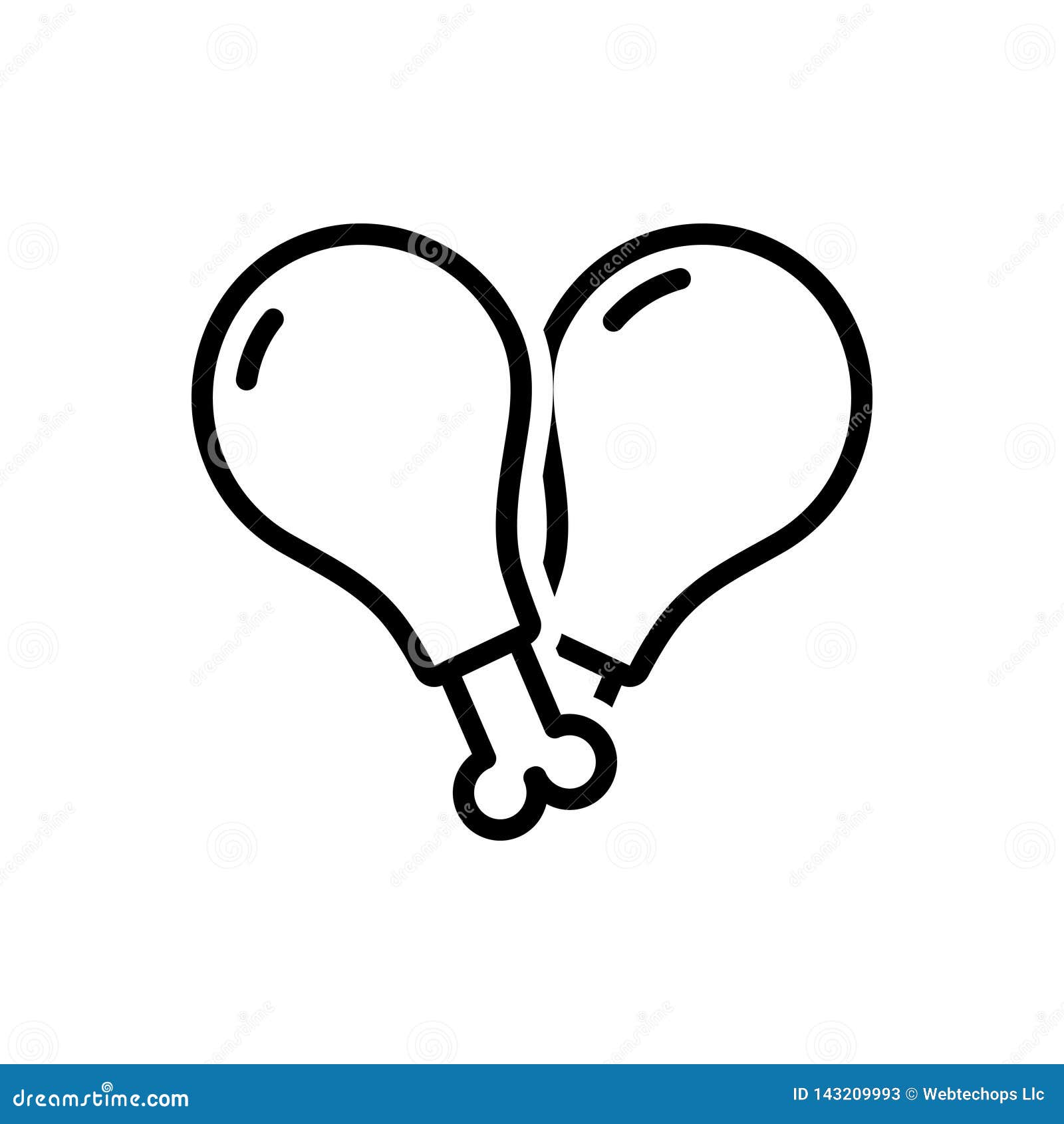 Black Line Icon for Meat, Flesh and Food Stock Illustration ...