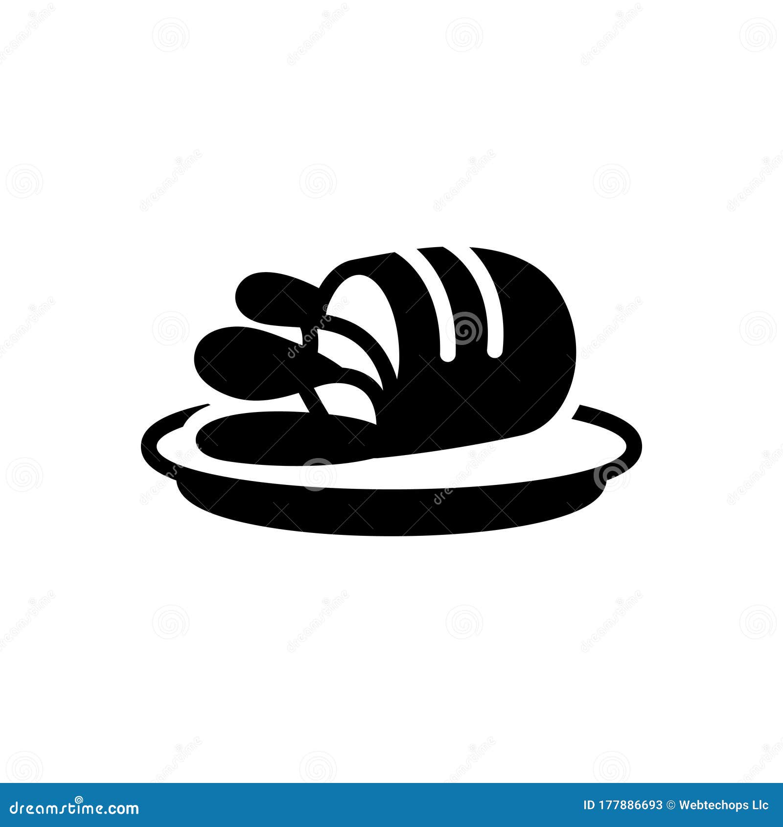 Black Solid Icon for Meat, Flesh and Food Stock Vector - Illustration ...