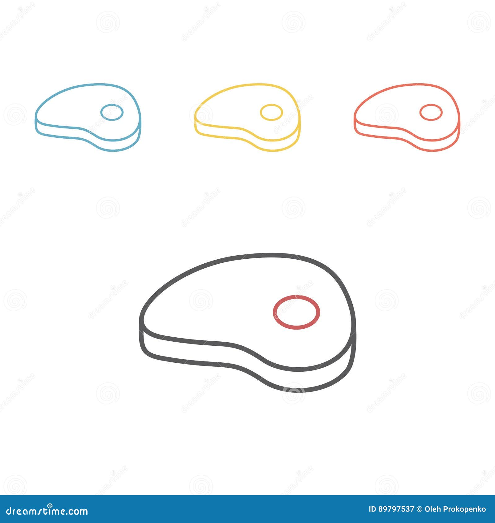 Meat icon. stock illustration. Illustration of meat, bone - 89797537