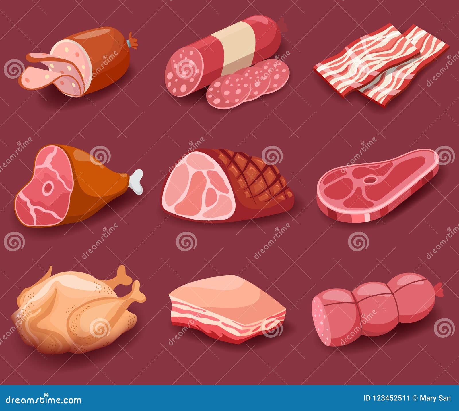 Meat Icon Set Vector Fresh Meat Icons Set Stock Vector - Illustration ...