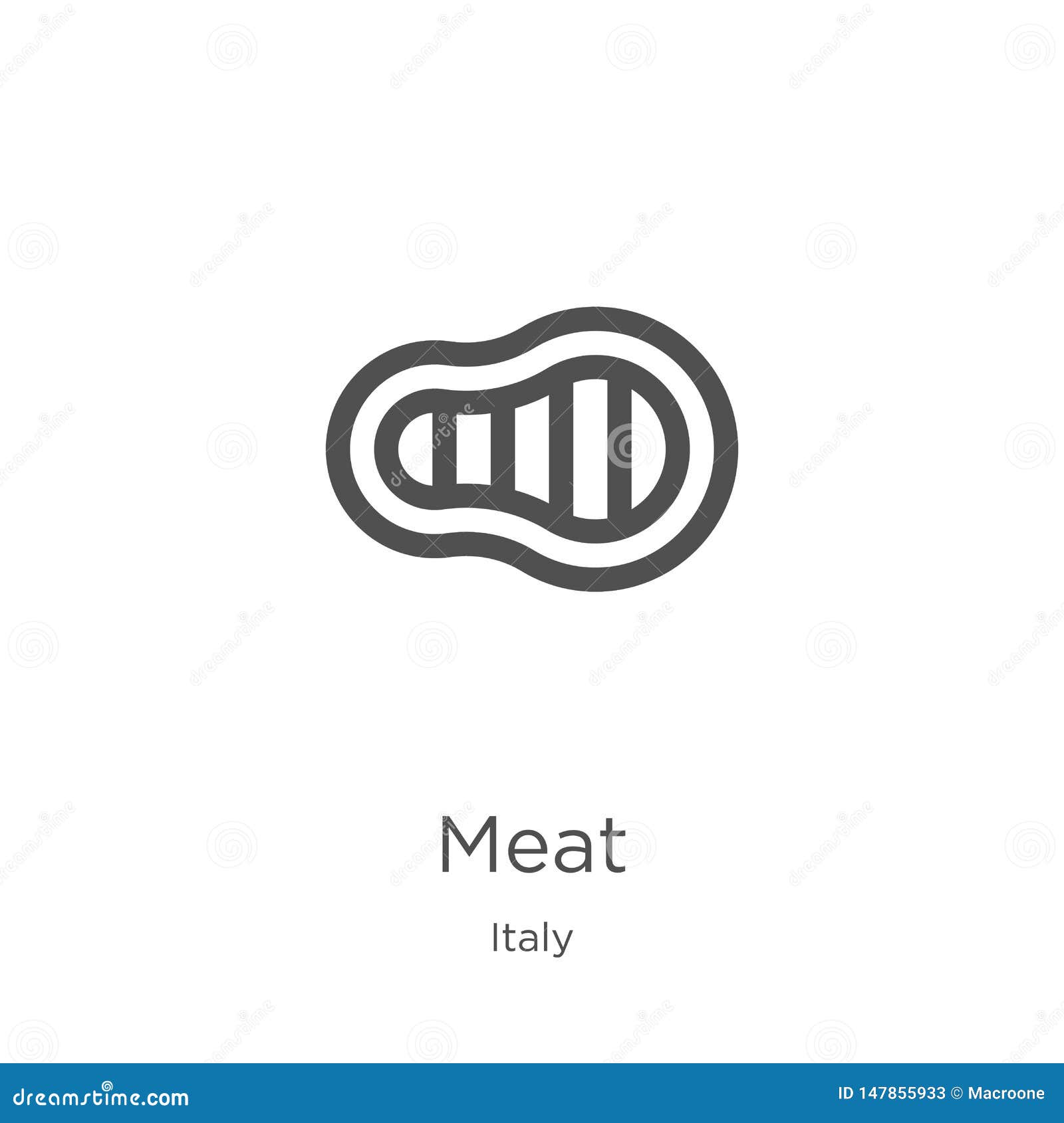 Meat Icon Vector from Italy Collection. Thin Line Meat Outline Icon ...