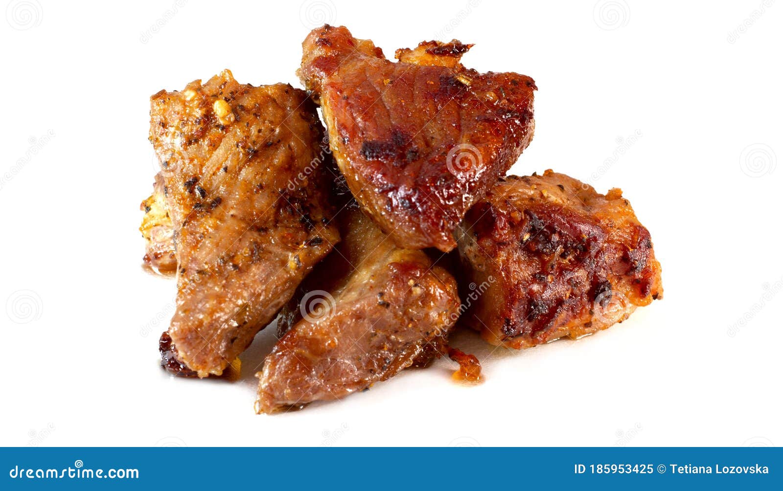 Meat Isolated on White Background Stock Image - Image of pink, portion ...