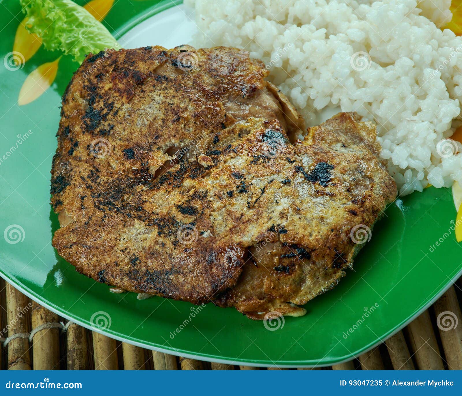 Meat jun stock image. Image of jeon, dipped, fried, hawaii - 93047235