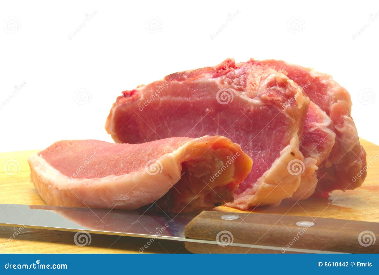 Meat and khife stock photo. Image of food, loin, block - 8610442
