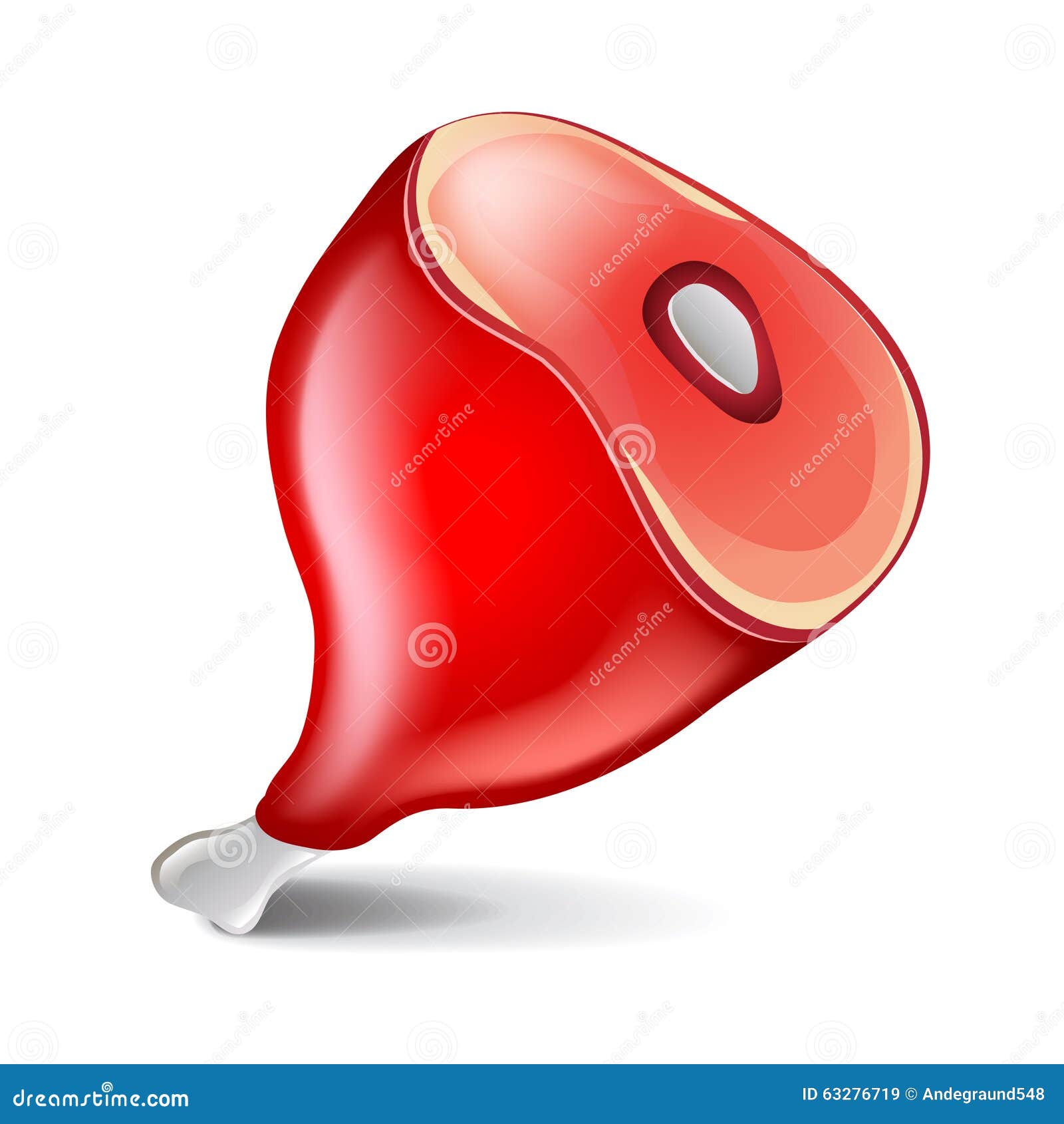 Meat leg on white vector stock vector. Illustration of clip - 63276719