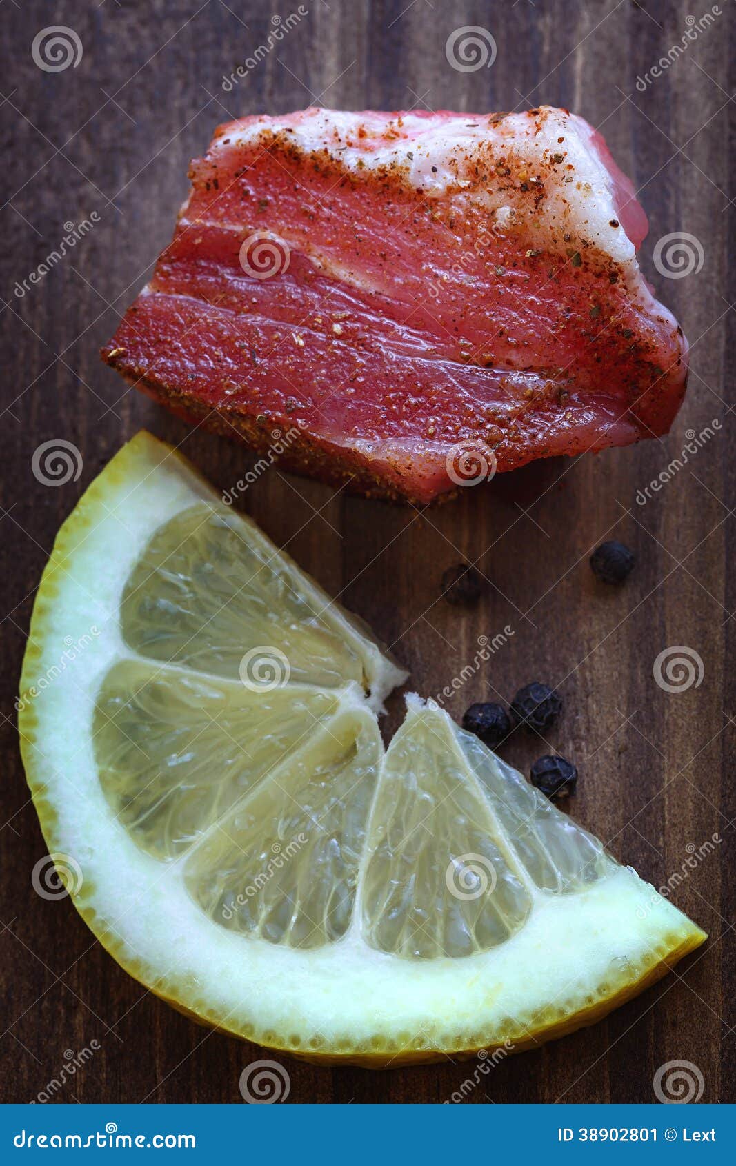 Meat with lemon stock image. Image of delicious, veal - 38902801