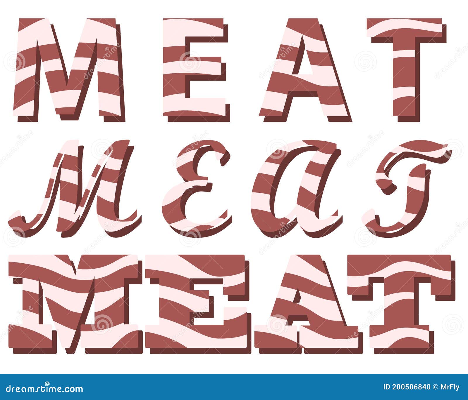 Meat Letters with Meat Texture, Vector Illustration Stock Vector ...