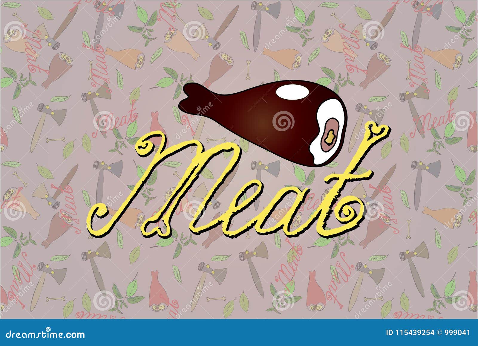 Meat Letters Pattern Vector Illustration Eps10 Stock Vector ...