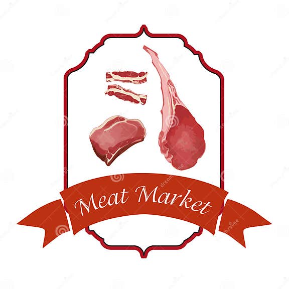 Meat Logos Set,vector Illustration Stock Vector - Illustration of beef ...