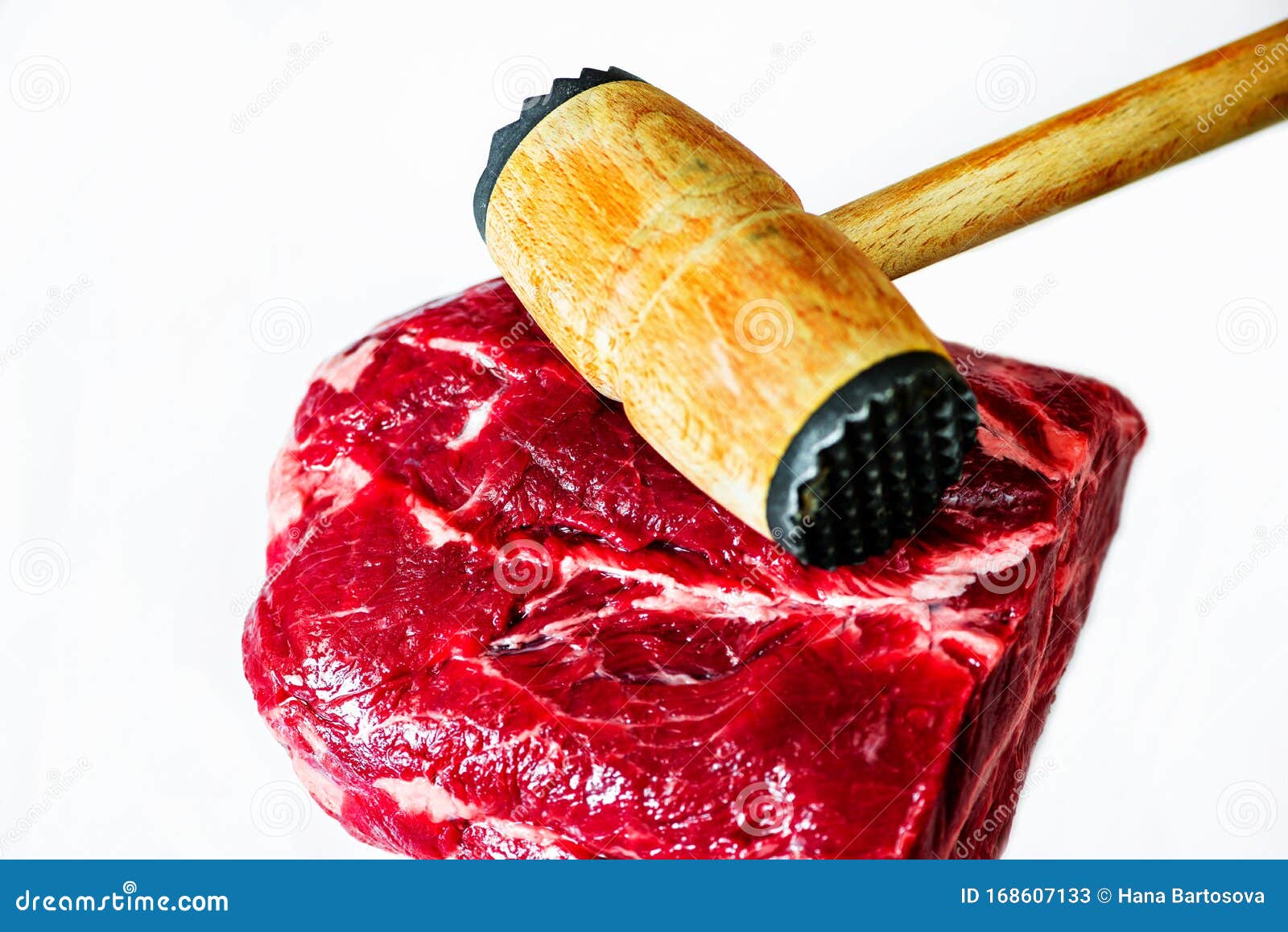Meat Mallet on Raw Beef Meat Stock Image - Image of nutrition, meat ...