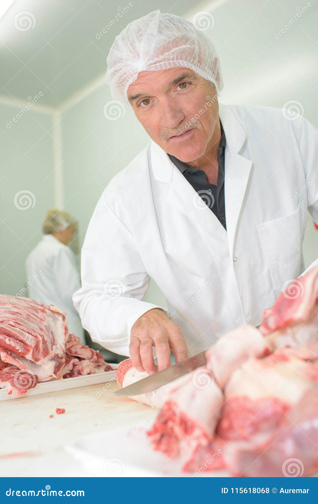 Meat packer at work stock photo. Image of balance, working - 115618068