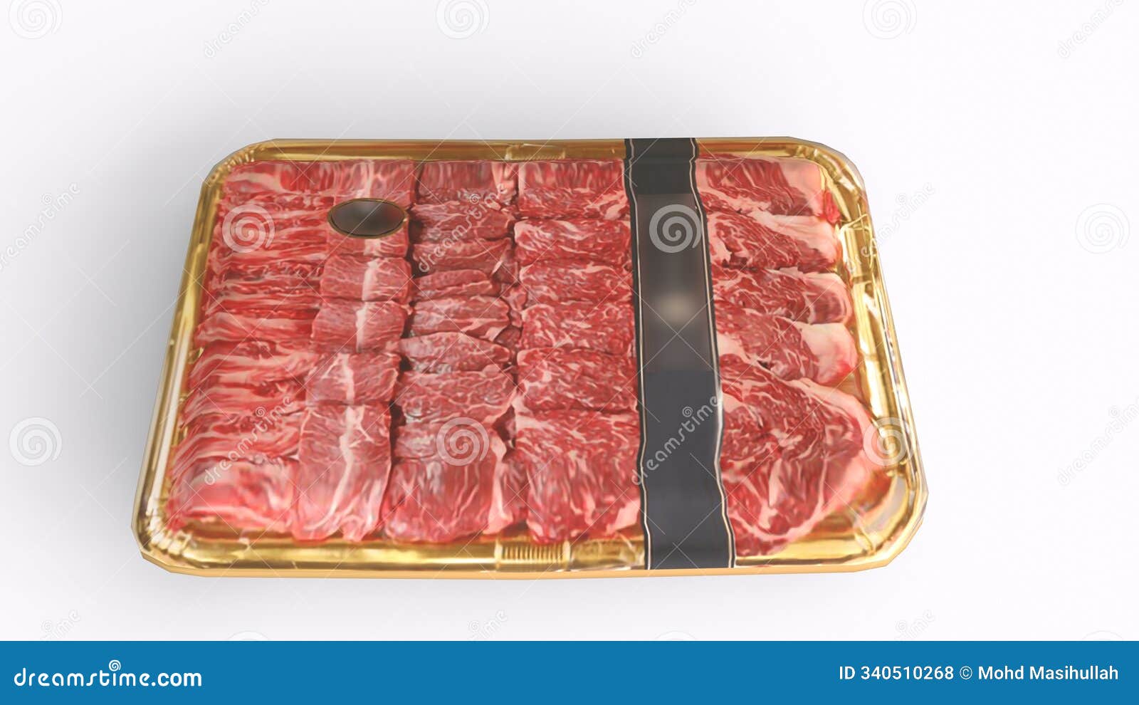 Meat Packet with White Background Stock Illustration - Illustration of ...