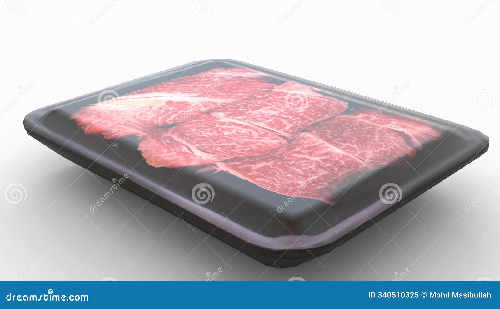 Meat Packet with White Background Stock Illustration - Illustration of ...