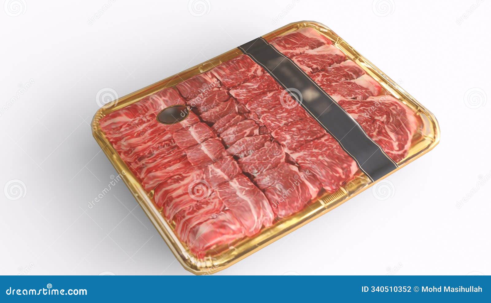 Meat Packet with White Background Stock Illustration - Illustration of ...