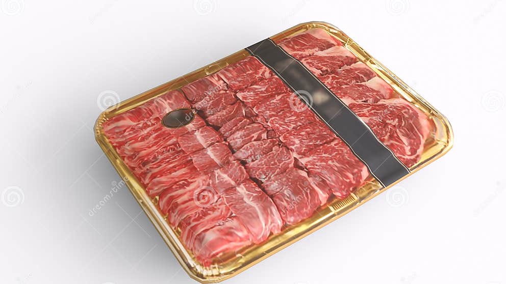 Meat Packet with White Background Stock Illustration - Illustration of ...