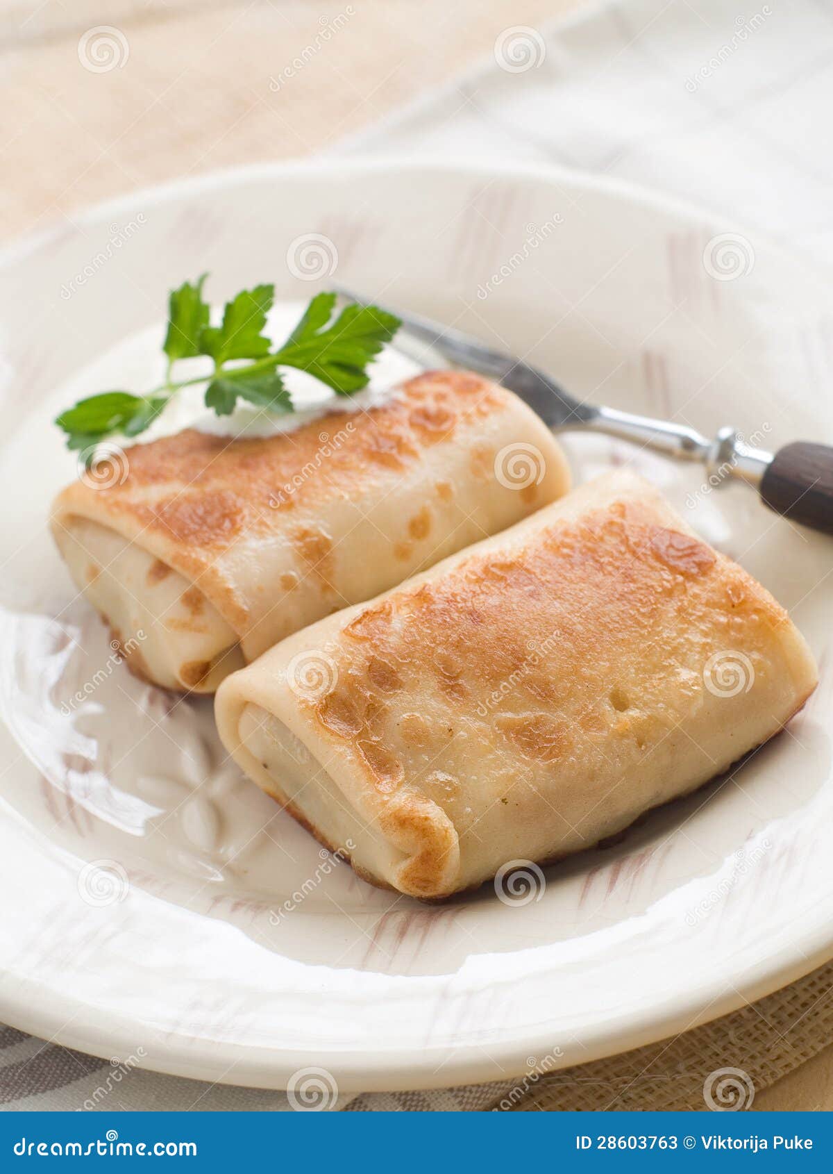 Meat pancake stock image. Image of lunch, fork, breakfast - 28603763