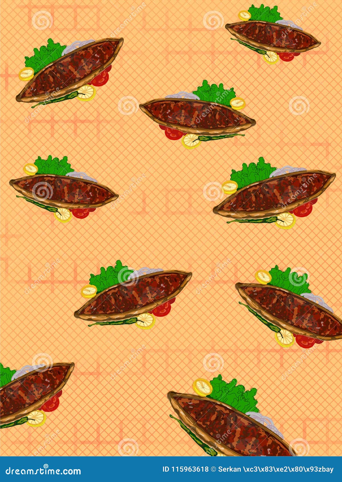 Meat Pide Cartoon Illustration Illustration White Background Cartoon ...