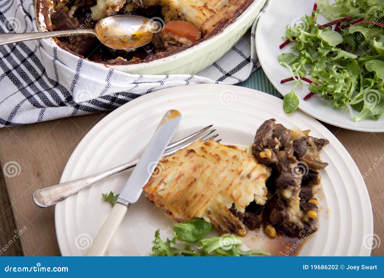 Meat pie. stock photo. Image of mashed, dish, beef, fork - 19686202