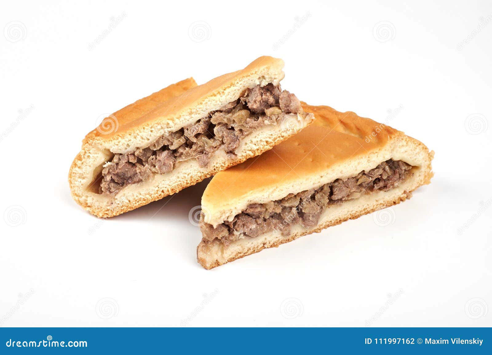 Meat Pie with a Beef, Isolated on White Background Stock Photo - Image ...