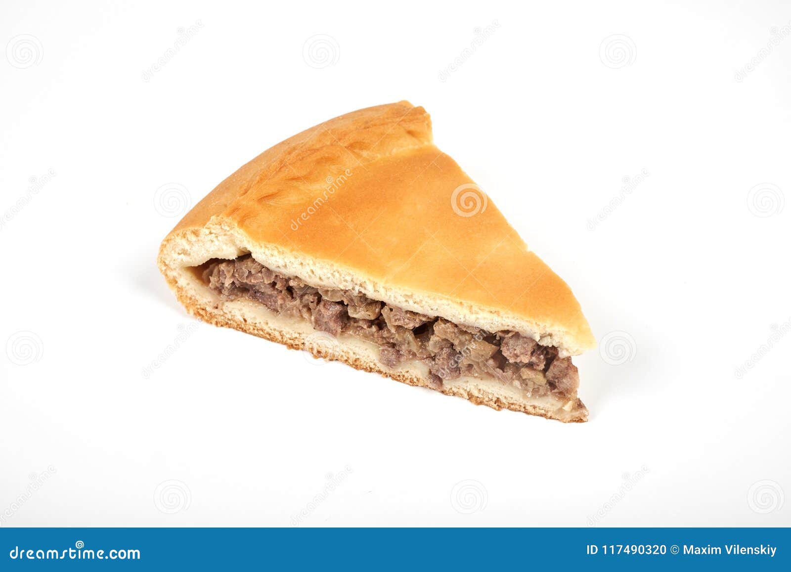 Meat Pie, Isolated on White Background Stock Photo - Image of baked ...