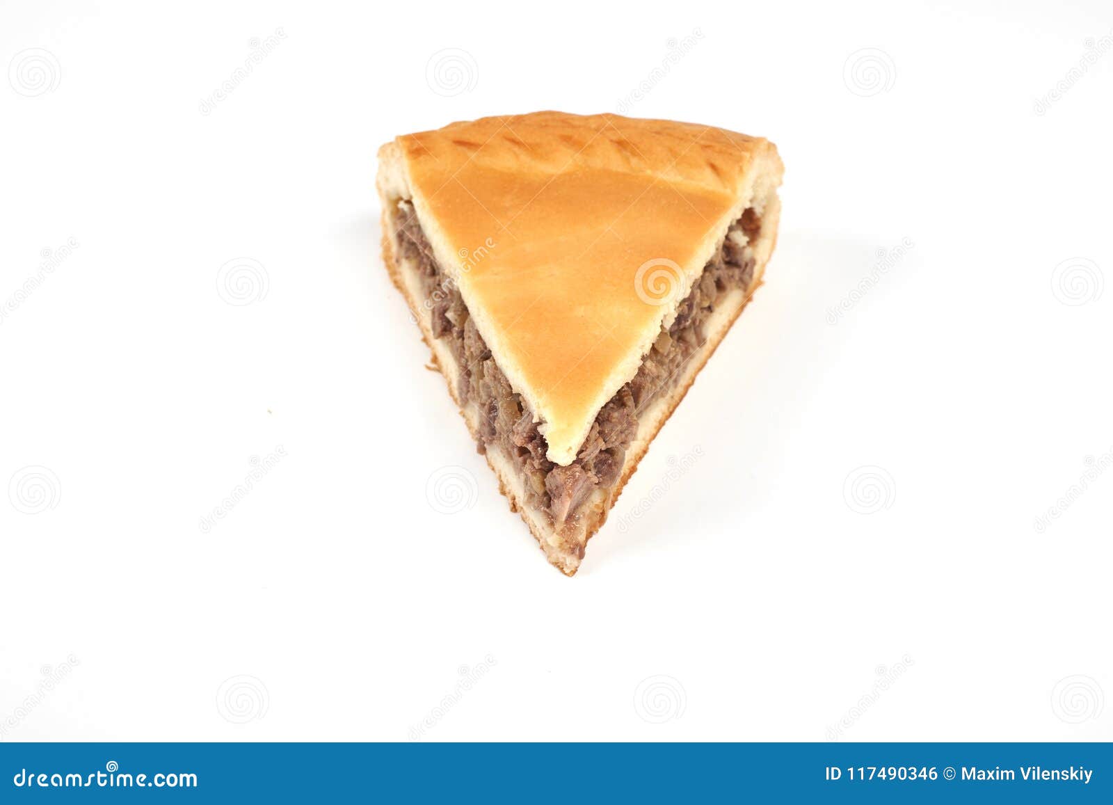 Meat Pie, Isolated on White Background Stock Photo - Image of fast ...