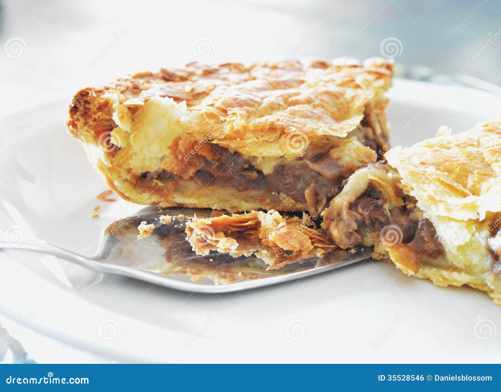 Meat pie on plate stock photo. Image of steak, potato - 35528546